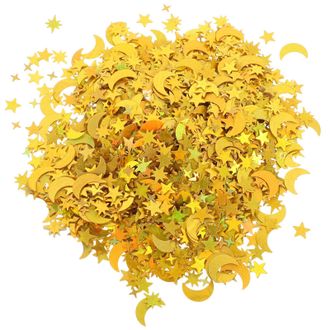 Artibetter Garneck Mond und Sternkonfetti 60g Holografisches Dekokonfetti aus Papier Goldfarben Partydekoration f&uuml;r Tisch Ballons Einladungen Festliche Deko f&uuml;r 