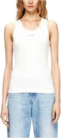 Diesel Femme, Tops, Blanc, Taille: 40 FR T-anki-od Ribbed Top
