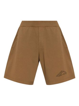 Dsquared2 short en coton à logo imprimé - Marron