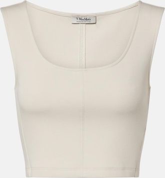 Max Mara Crop top Dire en coton m&eacute;lang&eacute;