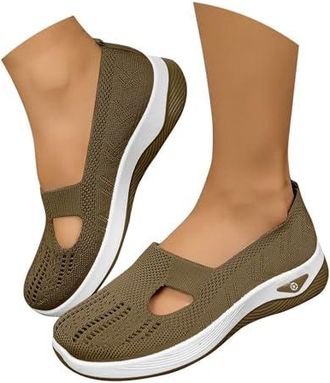 Generic Chaussures de marche confortables pour femme, baskets orthop&eacute;diques tiss&eacute;es l&eacute;g&egrave;res et respirantes avec semelle douce, soutien de la vo&ucirc;te plantaire c