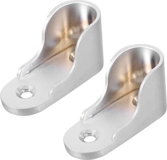 DOITOOL 2 Stück Kleiderstangenhalter Aus Zinklegierung Mit Flanschbasis Stabile Wandbefestigung Für Bad Und Kleiderschrank