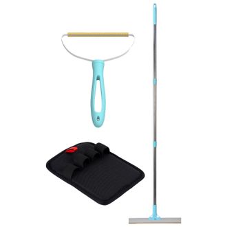 Generico Teppichrechen zur Haarentfernung von Haustieren, wiederverwendbar, 3-teilig, professioneller Katzenhaarentferner | effektives Reinigungswerkzeug für T