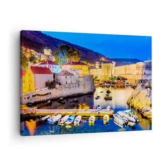 Arttor Bilder auf Leinwand Kroatien Dubrovnik Altstadt Festung Leinwandbild 70x50cm Wandbilder Dekoration Wohnzimmer Schlafzimmer Deko Klein Wanddeko Bild Wa