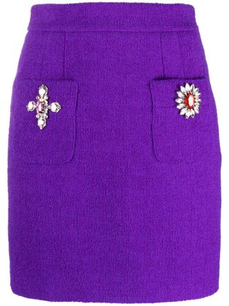Moschino jupe taille haute &agrave; d&eacute;tail de broche - Violet