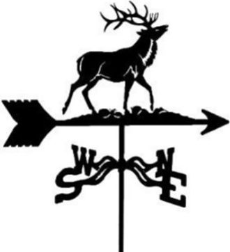 Generic Wetterfahne Aus Schwarzem Metall, Windrichtungsanzeiger f&uuml;R Schuppen, Garten, Terrasse, Dekoration, Windrichtungsanzeiger f&uuml;R Den Au&szlig;Enbereich(A6)