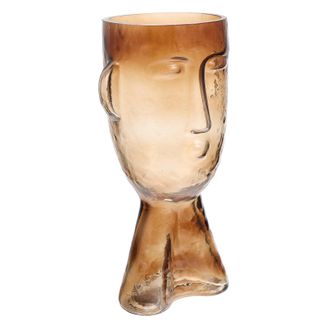SOLUSTRE Glasvase mit Menschlichem Gesicht Kreative Kleine Glasvase aus Glas Abstrakte Blumenvase f&uuml;r Wohnaccessoire und Tischdekoration