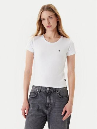 Converse T-Shirt 10027252-A01 Wei&szlig; Slim Fit