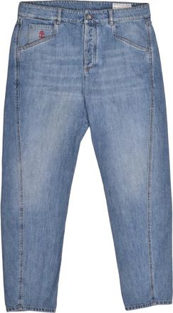 Brunello Cucinelli Homme, Jeans, Bleu, Taille: L Jean Droit Taille Moyenne