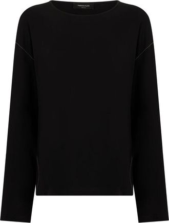 Fabiana Filippi Femme, Pulls, Noir, Taille: 36 FR Blouse &agrave; col rond