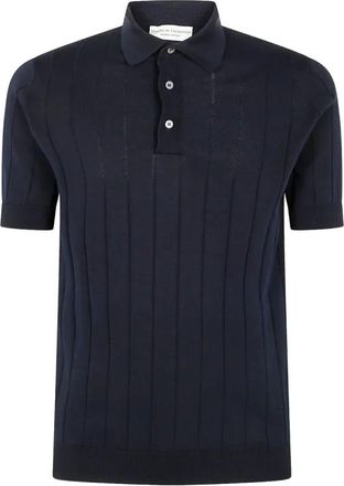 FILIPPO DE LAURENTIIS Homme, Tops, Bleu, Taille: L Rib Short Sleeves Polo
