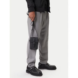 Calvin Klein Umh&auml;ngetasche Calvin Klein Leather Slim Flap Reporter LV04D3323G Schwarz