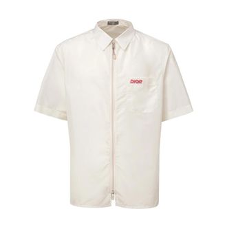 Dior Wei&szlig;es Halb-Zip-Shirt mit Logo - - Shirts - Herren - Wei&szlig; - M
