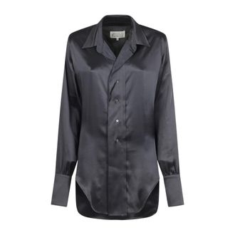 Maison Margiela Lang&auml;rmeliges Hemd - - Blouses & Shirts - Damen - Grau - 2XS