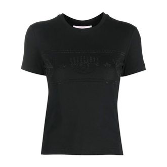 Chiara Ferragni Femme, Tops, Noir, Taille: 36 FR T-shirt à Manches Courtes