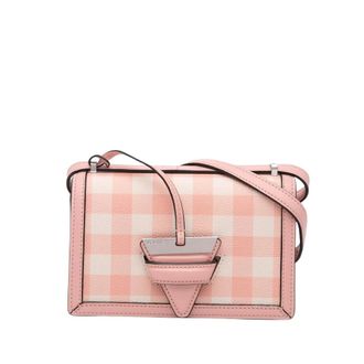 Loewe Pre-owned Small Leather Gingham Barcelona Crossbody - - Pre-owned - Damen - Rosa - ONE SIZE
