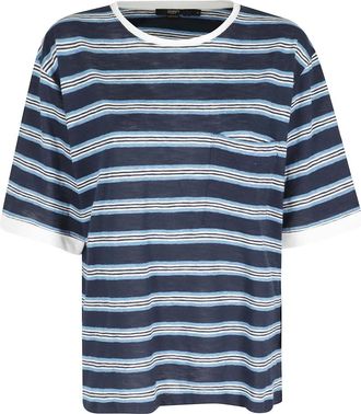 Seventy Femme, Tops, Bleu, Taille: 40 FR T-Shirt Ray&eacute;