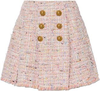 Balmain Femme, Jupes, Rose, Taille: 34 FR Flared Tweed Skirt