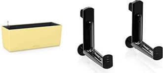 Lechuza BALCONERA Color 50 Komplettset Lemon & Balkonkastenhalter, Schwarz, Hochwertiger Kunststoff, Für Innen- und Außenbereich, 19033