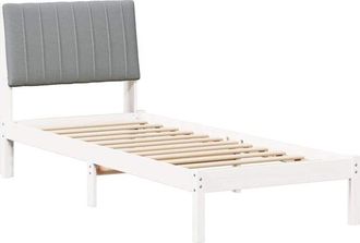 vidaXL Bettrahmen mit Kopfteil Wei&szlig; 75 x 190 cm Massives Kiefernholz vidaXL