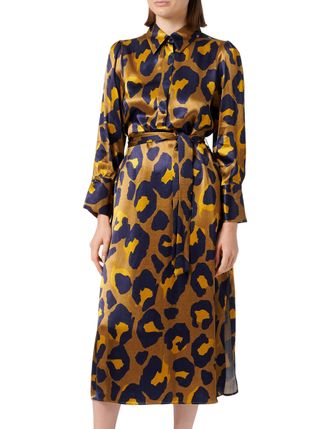 Seidensticker Damen Blusenkleid Maxi - Blusenkleid mit Bindeg&uuml;rtel - Hemdblusenkragen - Regular Fit - Langarm - 100% Viskose