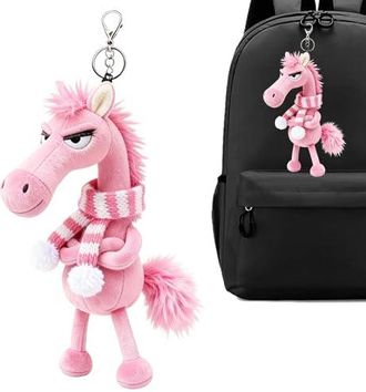 Generico Porte-cl&eacute;s en peluche 2026 Ann&eacute;e du cheval Porte-cl&eacute;s en peluche Figurine d&eacute;corative douce Pendentif de sac Accessoire de voyage mignon Mini cr&eacute;ative 