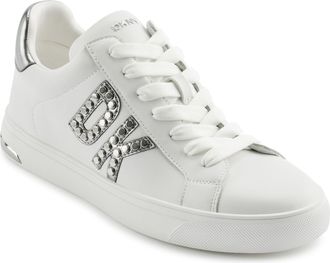 DKNY Womens Abeni - LACE UP ON S, White/Nickel,6