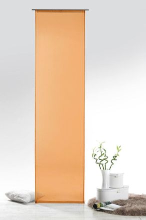 Heimtexland Fashion&Joy - Schiebegardine Voile orange HxB 245x60 cm mit Zubehör - transparent einfarbig - Flächenvorhang Schiebevorhang Gardine Typ418