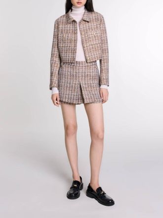 Maje Kurze Tweed-jacke - Braun - Gr&ouml;&szlig;e 40 - Maje