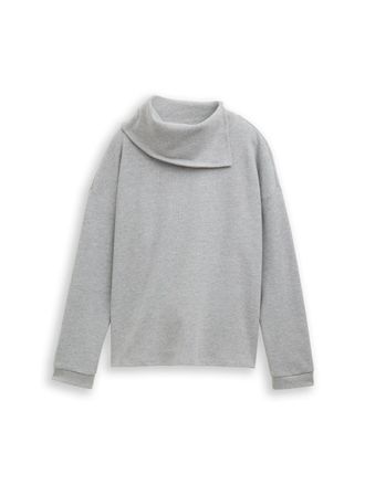 Tom Tailor Damen 1049038 Sweatshirt, 21373-Medium Silver Grey Melange, M