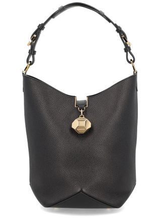 Lanvin Womens Catch Handbag Black Calf Leather Handbags Hand Bags