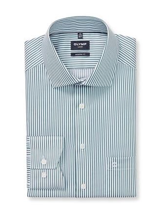 Olymp Global Kent Luxor Chemise &agrave; manches longues pour homme, rayures romaines, coupe moderne, taille 470, taille 26,19, Vert 45, 43