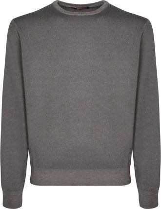 Dell'Oglio Homme, Pulls, Gris, Taille: M Pull Beige Col Rond Tricot Aw23