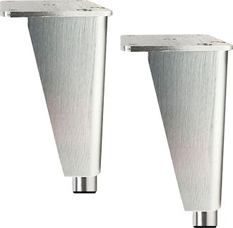 Generic 2 St&uuml;ck Metall-M&ouml;belf&uuml;&szlig;en, Verstellbare Quadratische Schrankbeine, Verdicktes Aluminium, Robuste Tisch Stuhlbeinverl&auml;ngerungen, Mit Fu&szlig;schutzkappe(Sil