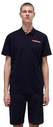 Napapijri Polo à Manches Courtes en Jersey Egeas, Bleu Marine, L