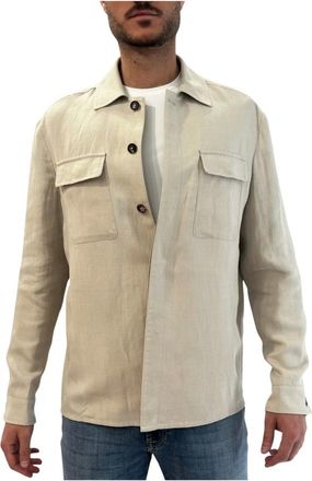 Eleventy Homme, Vestes, Beige, Taille: XL Giacca-camicia