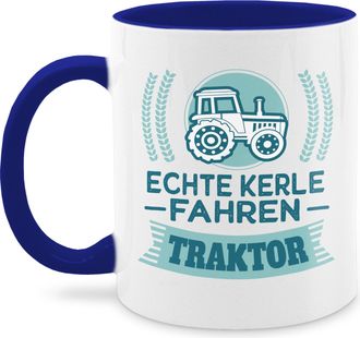 Shirtracer Tasse Tassen 325ml - Traktoren - Echte Kerle fahren Traktor Geschenk für Landwirte I Bauern Geschenk - 325 ml - Dunkelblau - führerschein geschenke la