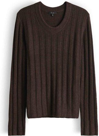 OPUS Strickpullover POLMI mit Wollanteil Schmale Passform, figurbetonter Schnitt, Langarm
