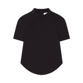 Courr&egrave;ges Femme, Tops, Noir, Taille: 40 FR T-shirt &agrave; col montant et manches courtes