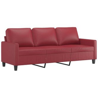 vidaXL 3-Sitzer-Sofa Weinrot 180 cm Kunstleder Vidaxl