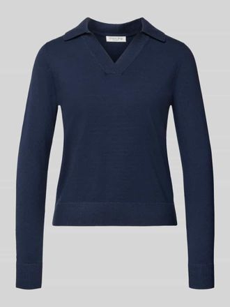 Christian Berg Regular Fit Longsleeve aus Viskose-Mix mit Polo-Kragen