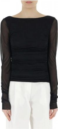 Emporio Armani Femme, Tops, Noir, Taille: 42 FR Haut Froiss&eacute;