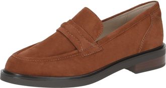 Caprice Damen Slipper aus Leder mit Blockabsatz, Braun (Cognac Suede), 36.5 EU