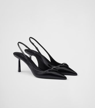 Prada Slingback-Pumps aus Saffiano-Lackleder