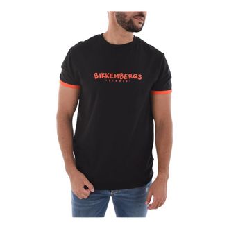 Dirk Bikkembergs Stretch Baumwolle Logo Print T-Shirt - - Tops - Herren - Schwarzk - M
