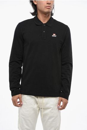 Diesel Long Sleeved Piquè Cotton T-SMITH-LS-OUT Polo Shirt size Xxs