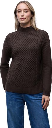 Street One Damen 3015538 Pullover mit Strickmuster, Deep Roast Brown, 46