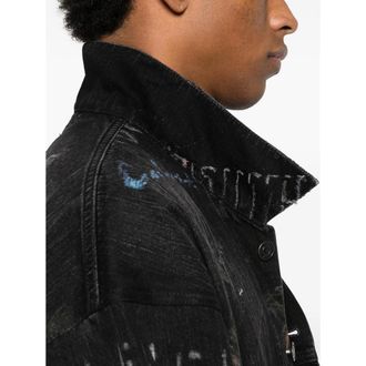 Balenciaga Mens Shirt Jacket With Graphic Print Black Cotton (outer); Polyester