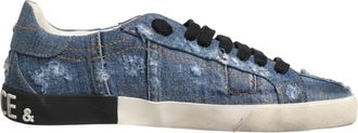 Dolce & Gabbana Homme, Chaussures, Bleu, Taille: 44 EU Low Top Baskets
