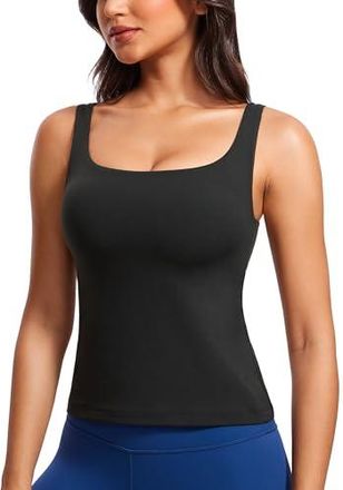 CRZ YOGA Butterluxe U Cou R&eacute;servoir Hauts pour Femmes Rembourr&eacute; Recadrer Hauts Camisole Noir 42